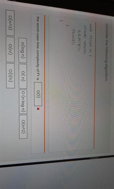 Solved Consider The Following Algorithm Void Flint N If