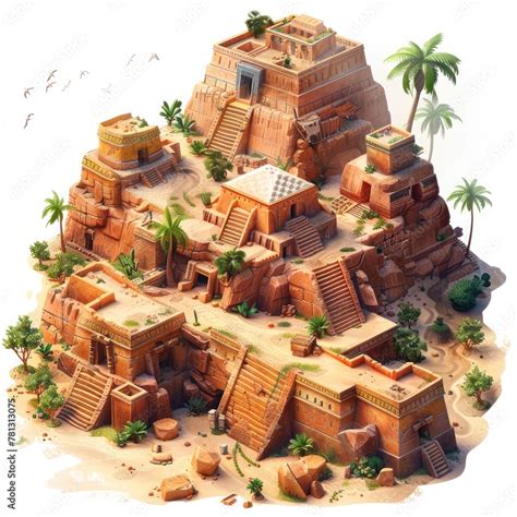Ancient Mesopotamian Ziggurat Model Artwork Stock Illustration Adobe