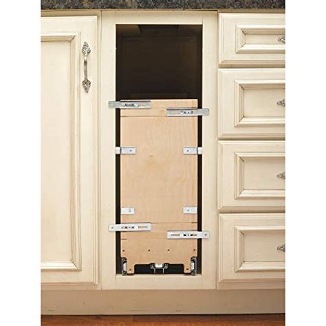 Rev A Shelf 447 BCBBSC 8C 8 Inch Wood Bakeware Pull Out Organizer For Base Kitchen Cabinets With
