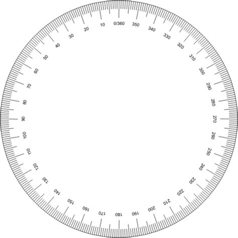 Circular Protractor Template Free Printable Protractor 180 360 Pdf With