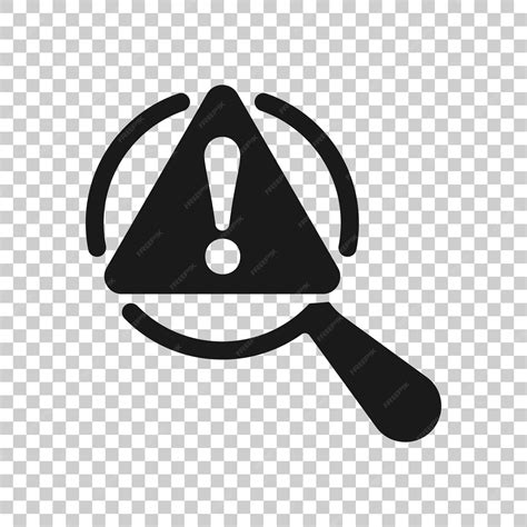 Premium Vector Risk Analysis Icon In Flat Style Exclamation Magnifier
