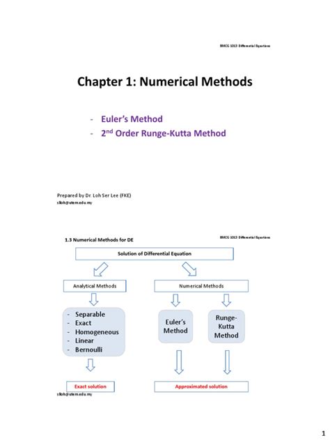 Chapter 1 Numerical Methods Pdf Differential Equations Numerical Analysis