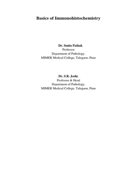 Basic Of Immunohistochemistry Pdf Immunohistochemistry Anatomy