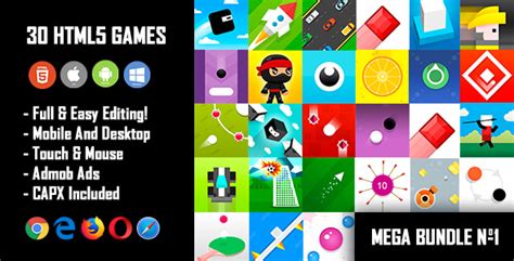 30 Html5 Games Mobile Version Mega Bundle №1 Construct 2 Construct 3 Capx By Html5 Games
