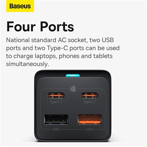 Зарядное устройство Baseus GaN3 Pro Desktop Powerstrip AC+2U+2C 65W ...