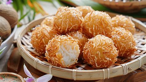 Thai Style Stuffed Crispy Stuffed With Sweet Coconut And Thai Sweet