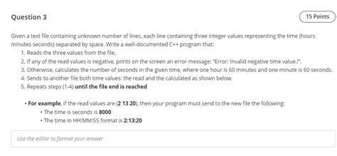 Solved Question Points Given A Text File Containing Chegg