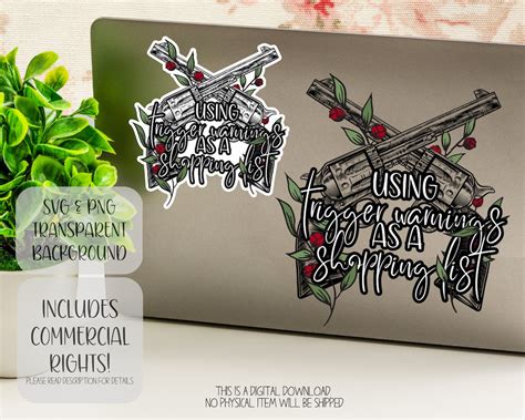 Trigger Warnings PNG SVG Spicy Romance Dark Romance Smut Stickers Bookish Kindle Stickers