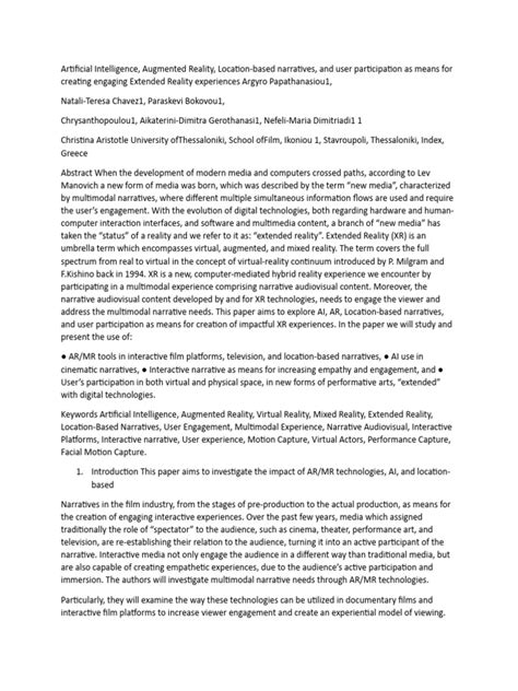 artificial intelligence augmented reality location based narratives