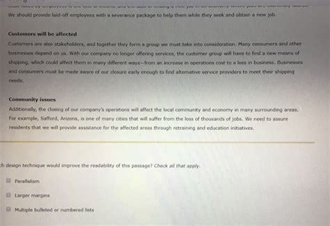 Solved 5 Enhancing Readability Through Document Design When