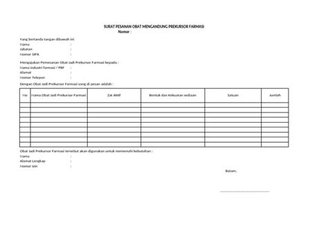 Pemesanan Obat Prekursor Farmasi Pdf