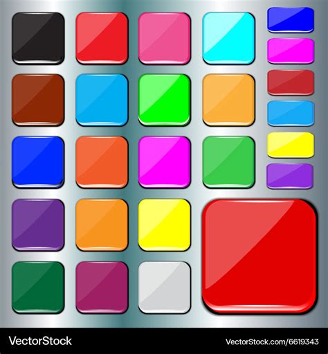 Colorful Square Buttons Royalty Free Vector Image
