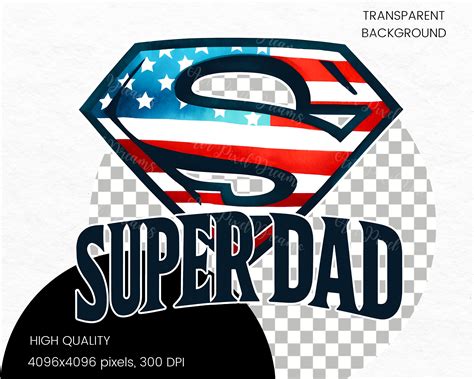 Super Dad Png Clipart Digital Download Fathers Day Sublimation Usa