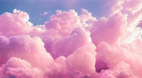 Pink Fluffy Soft Clouds Beautiful Cloudy Sky Dream Cloud Of Heaven Nature Background Or