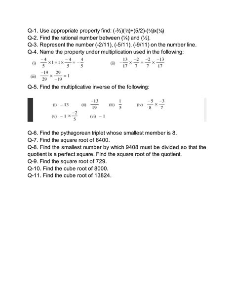 Worksheet On Rational Number Square Root Cube Root Pdf