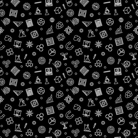 Premium Vector Stem Education Vector Science Dark Seamless Pattern