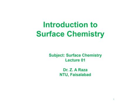 Lec 1 Intro To Surface Chem Pdf