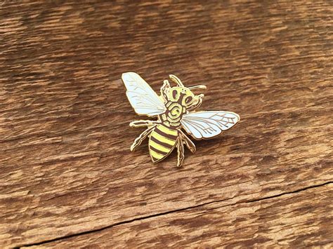 Honey Bee Enamel Pin Bee Enamel Pin Single Hard Enamel Pin Etsy