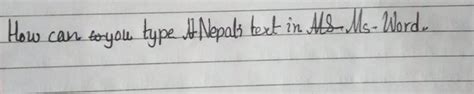 How Can You Type In Nepali Text In Hs Ms Word Filo