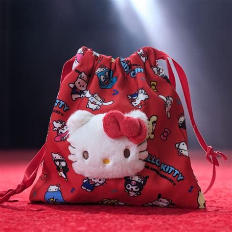 ハローキティ50th ボアフェイス巾着 キャラクターグッズサンリオキャラクターズサンリオ ハローキティ50thシリーズ ナカジママーケット