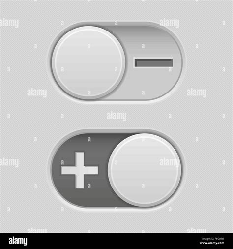 Toggle Switch Slider Buttons With Minus And Plus Signs Stock Vector Image And Art Alamy