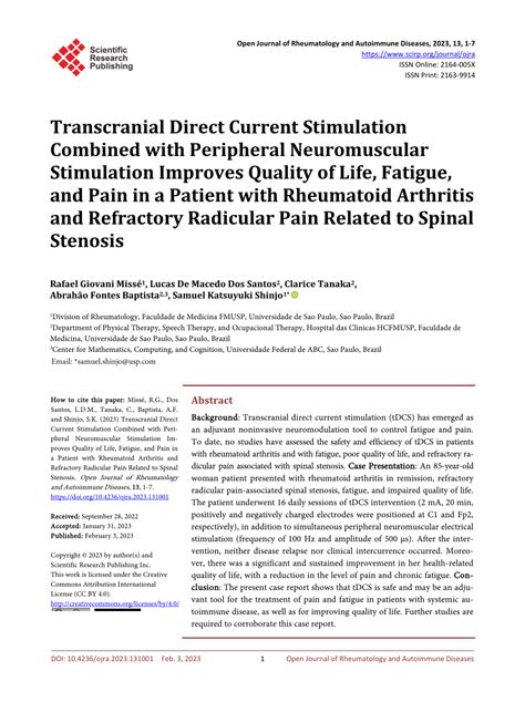 Pdf Transcranial Direct Current Stimulation Combined With Peripheral Neuromuscular Stimulation