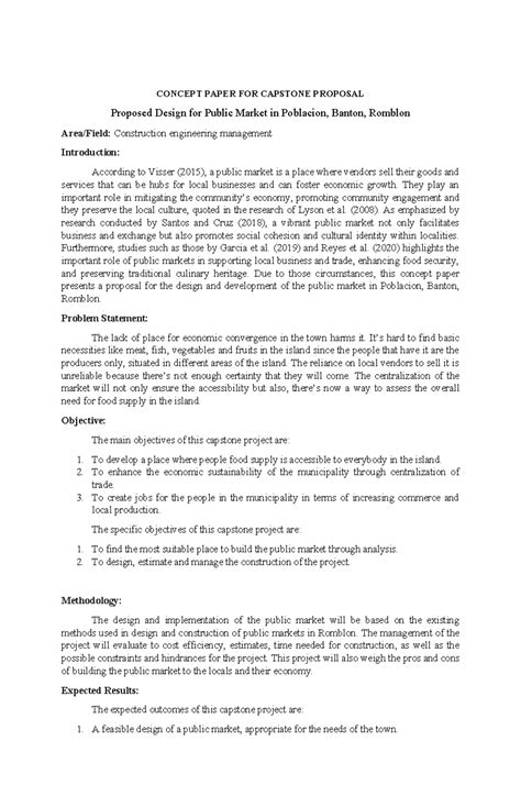 Example Of Concept Paper Concept Paper For Capstone Proposal Proposed