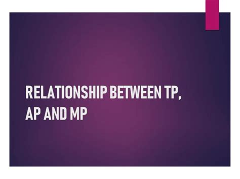 RELATIONSHIP BETWEEN TP AP AND MP
