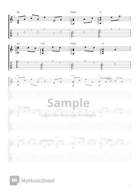 쉬운기타타브악보 시대를 초월한 마음 이누야샤 Ost Hoja By Daniel K