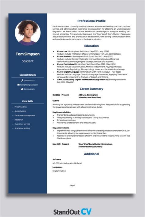 CV For University Application Example CV Guide Cv For Babes Babe Performance