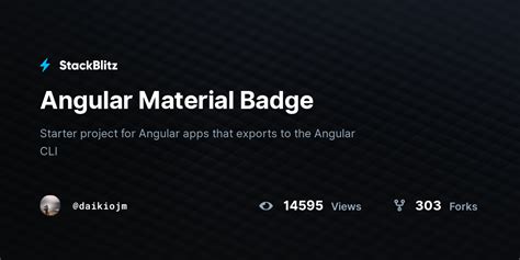 Angular Material Badge StackBlitz