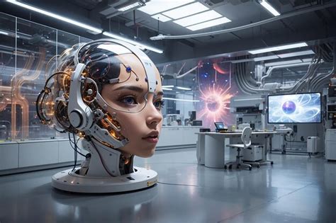 Premium Photo Neural Network Art Futuristic Science Lab