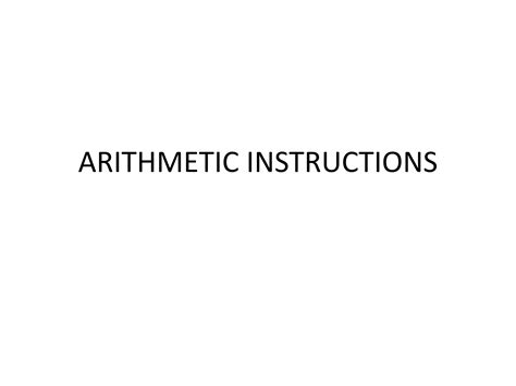 Arithmetic Instructionspptx