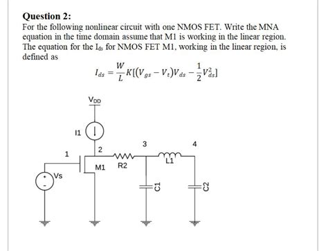Solved Question 2 For The Following Nonlinear Circuit With