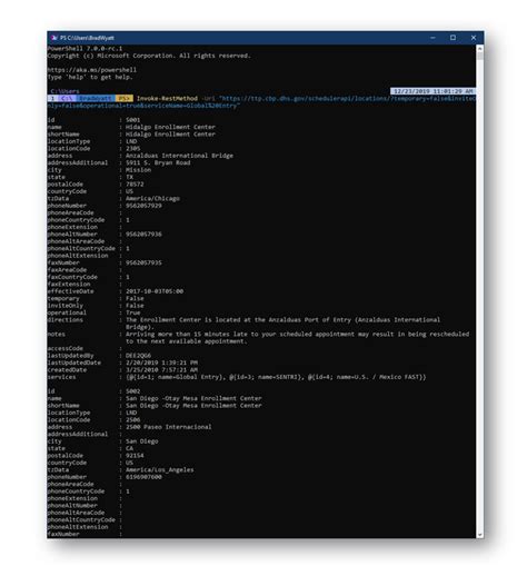 Homeland Securitys Trusted Travelers Api And Powershell Getting A