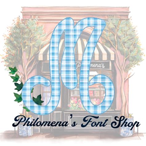 Monogram Font Script Letters Alphabet Initials PNG Preppy Stuff Interlocking Plaid Etsy