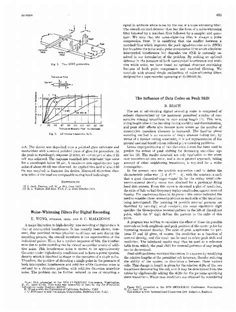 Noise Whitening Filters For Digital Recording Ieee Journals