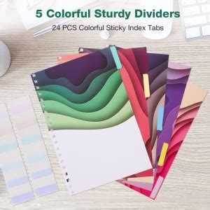 Amazon Com Spiral Notebook Notebooks College Ruled 5 Subject Notebook With Dividers