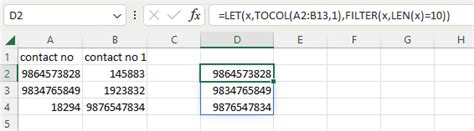 Excel Want To Merge Two Column That Contains Mobile Number Into One Based On The Condition