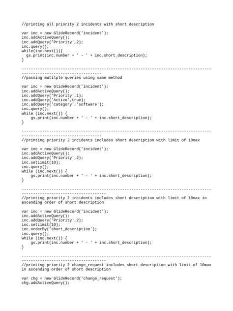 practice gliderecord api servicenow 1 pdf computer programming software engineering