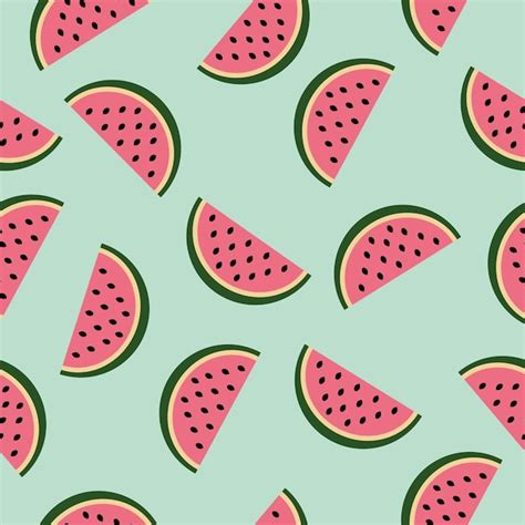 Premium Vector Summer Pattern With Watermelons High Quality Vector
