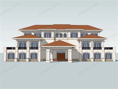 Mansion House Sketchup 3d Model Skp File Download Sketchupbox