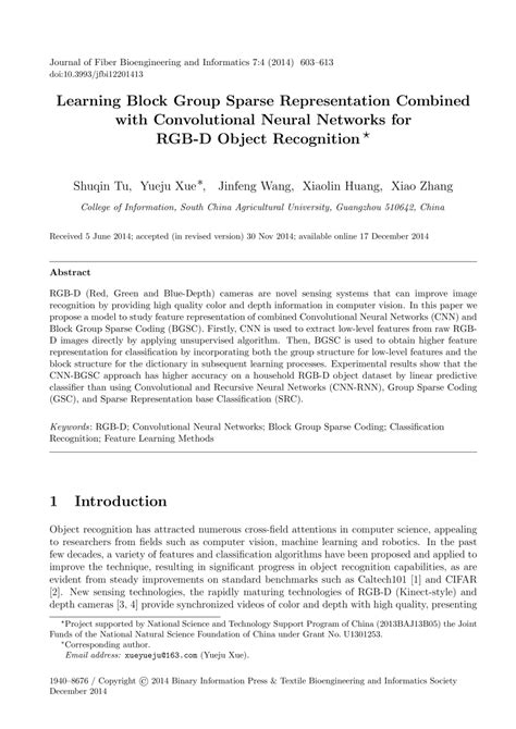 global science press learning block group spase representation combined with convolutional
