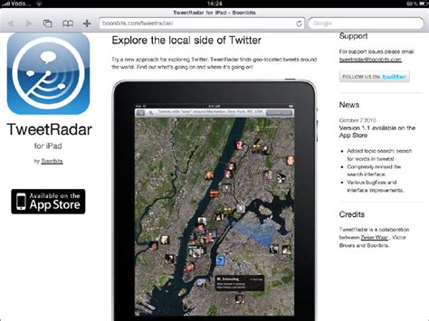 Ipad App Shows Geo Located Tweets On Map Life Irelands Technology