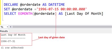 Sql Eomonth Sql Bi Tutorials