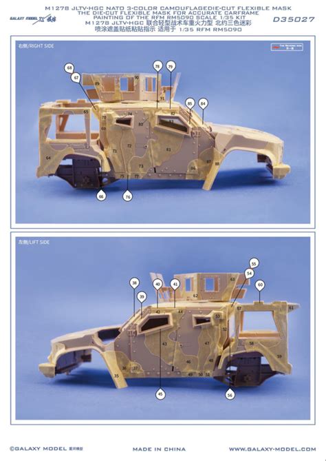 Us 15 50 Galaxy D35027 1 35 Scale M1278 Jltv Hgc Nato 3 Color Camouflage Die Cut Flexible