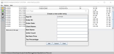 Github Paolavlsc Java Ordermanagementsystem A Java Application With A Graphical User