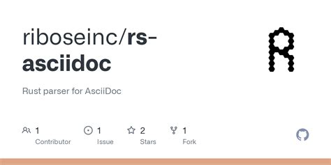 Github Riboseincrs Asciidoc Rust Parser For Asciidoc