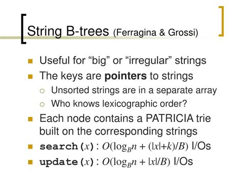 Ppt Hierarchy Conscious Data Structures For String Analysis