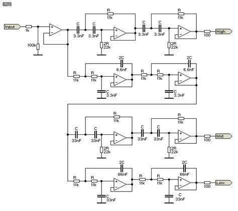 3 Way Active Crossover Circuit Schematic